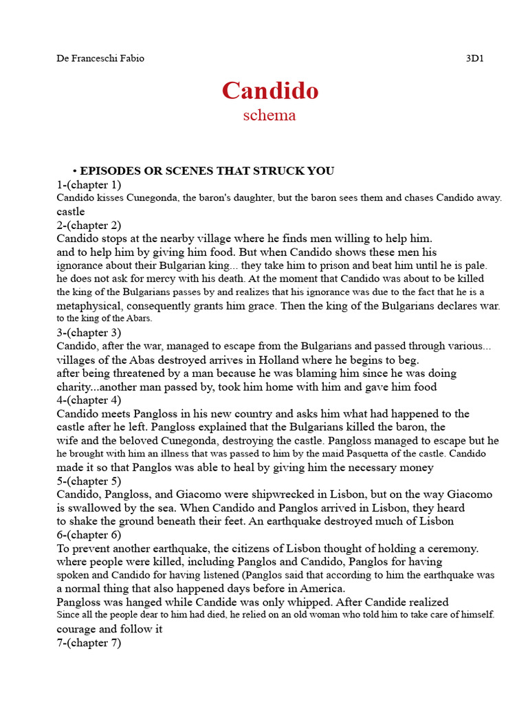 Candide, or Optimism, is a philosophical satire written by Voltaire ...