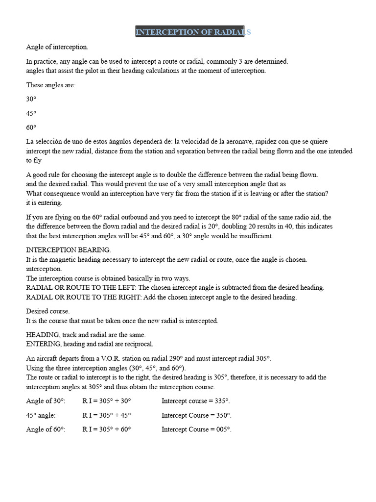 INTERCEPTION OF RADIALS | PDF | Navigation