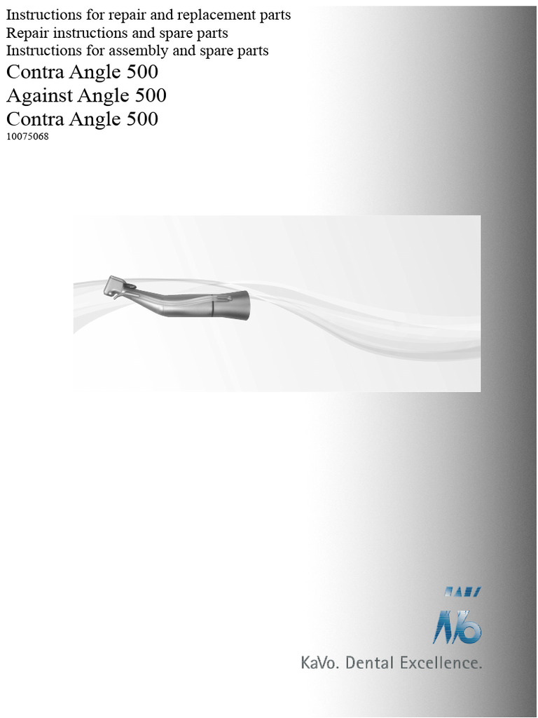 Repair Instructions for Contra Angle 500 | PDF | Axle | Screw