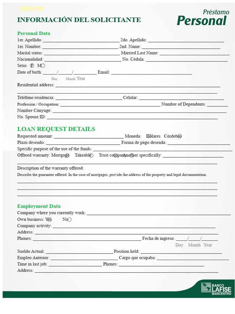 Loan Application Form Template | PDF | Credit | Finance & Money Management