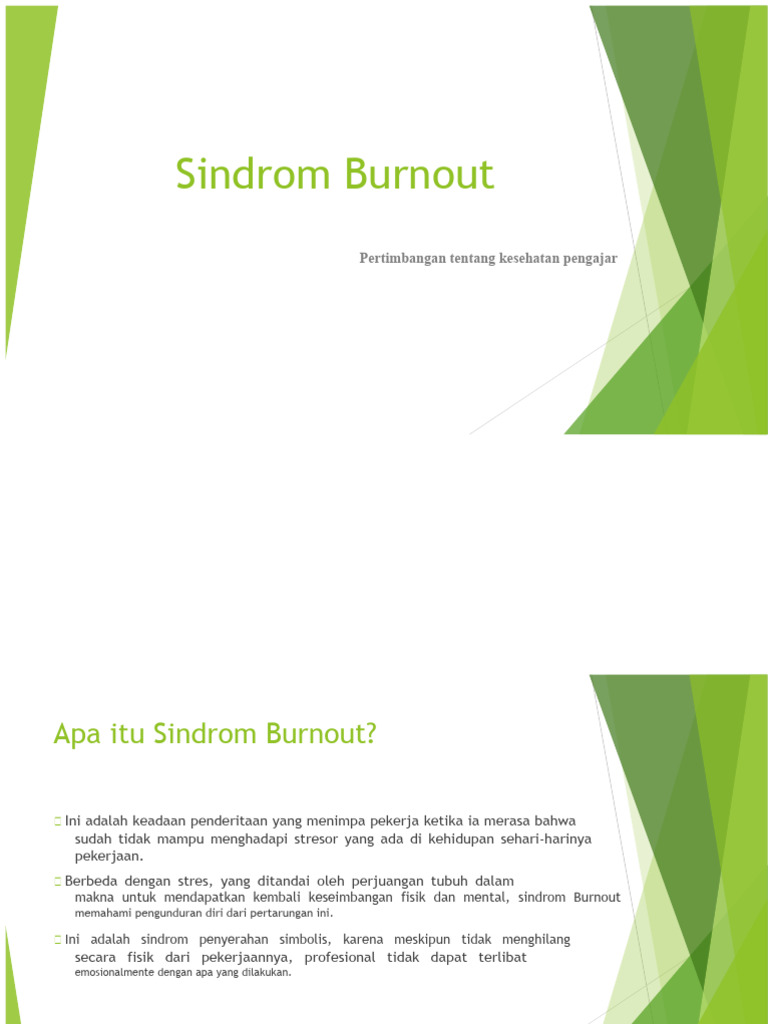 Strategi Atasi Sindrom Burnout Pengajar | PDF