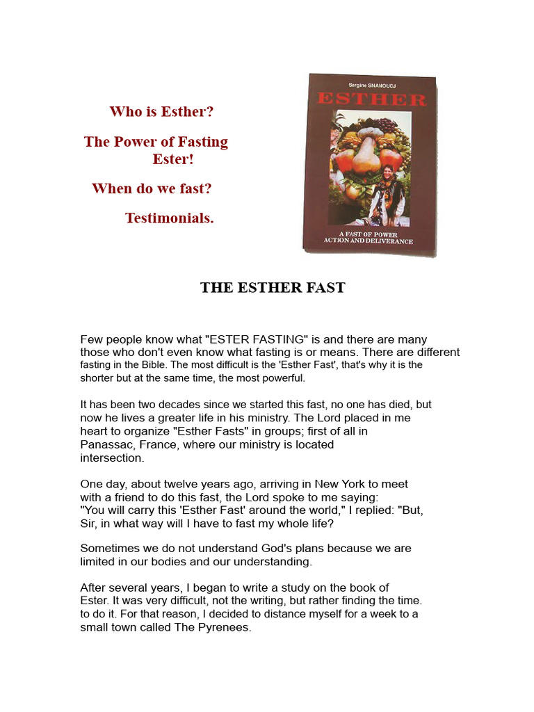 The Fast of Esther | PDF | Bible | Prayer