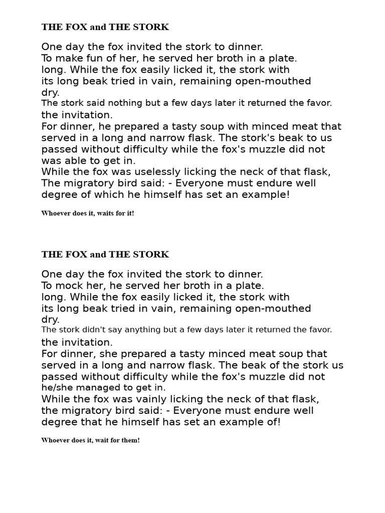 Fox Stork | PDF