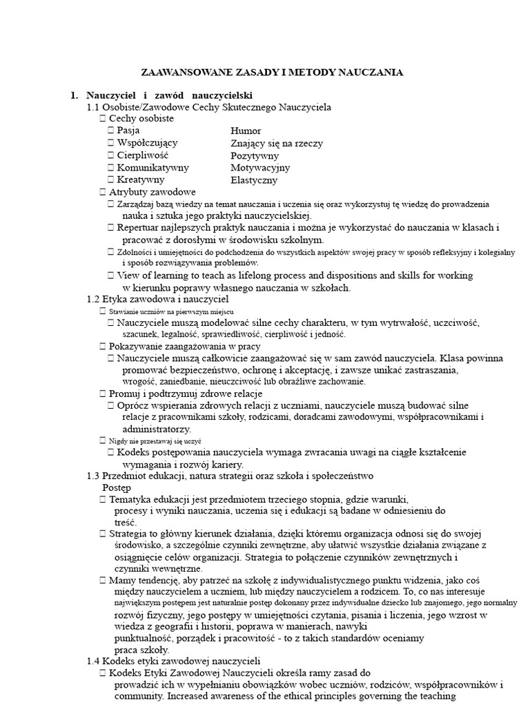 ZAAWANSOWANE ZASADY | PDF