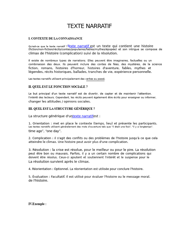 Comprendre le texte narratif | PDF | Récit | Fable