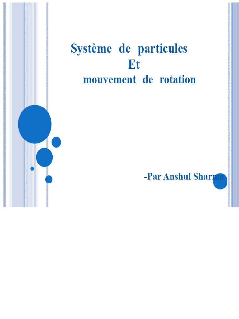Système de Particules Et Mouvement de Rotation | PDF | Mouvement de ...