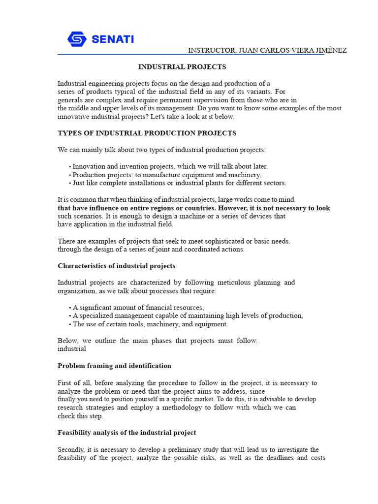 Innovative Industrial Project Examples | PDF | Methodology