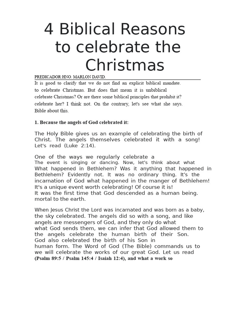 4 Biblical Reasons to Celebrate Christmas | PDF | Jesus | Biblical Magi