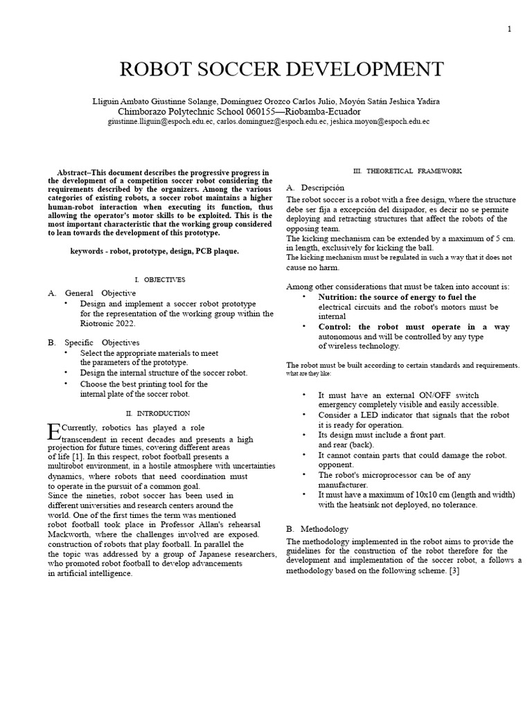 Robot Soccer | PDF | Manufactured Goods | Computer Architecture