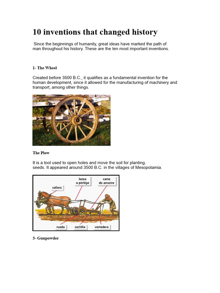 10 Inventions That Changed History | PDF