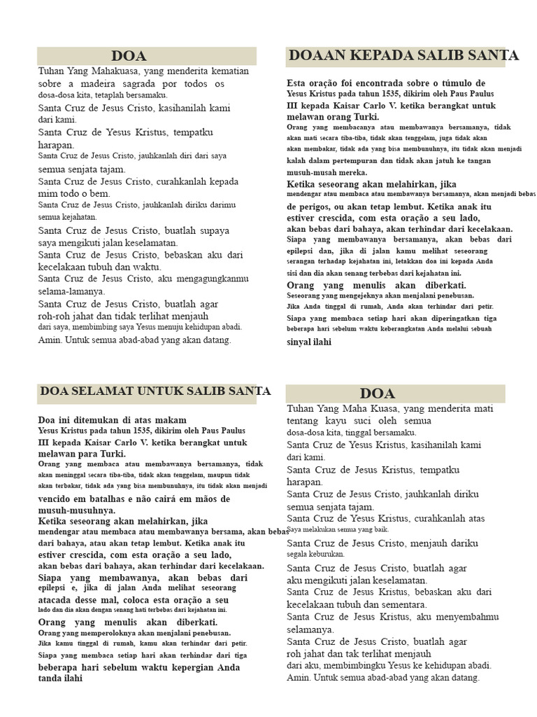Doa Pelindung Salib Santa | PDF