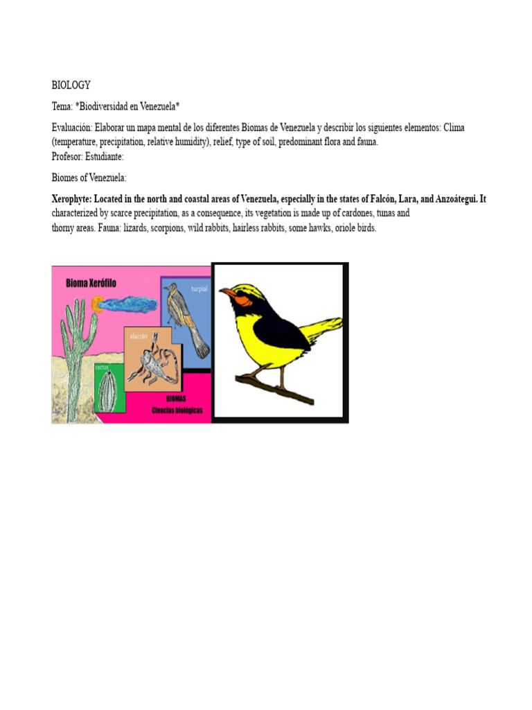 Biomes of Venezuela 4th Year | PDF | Venezuela | Physical Geography