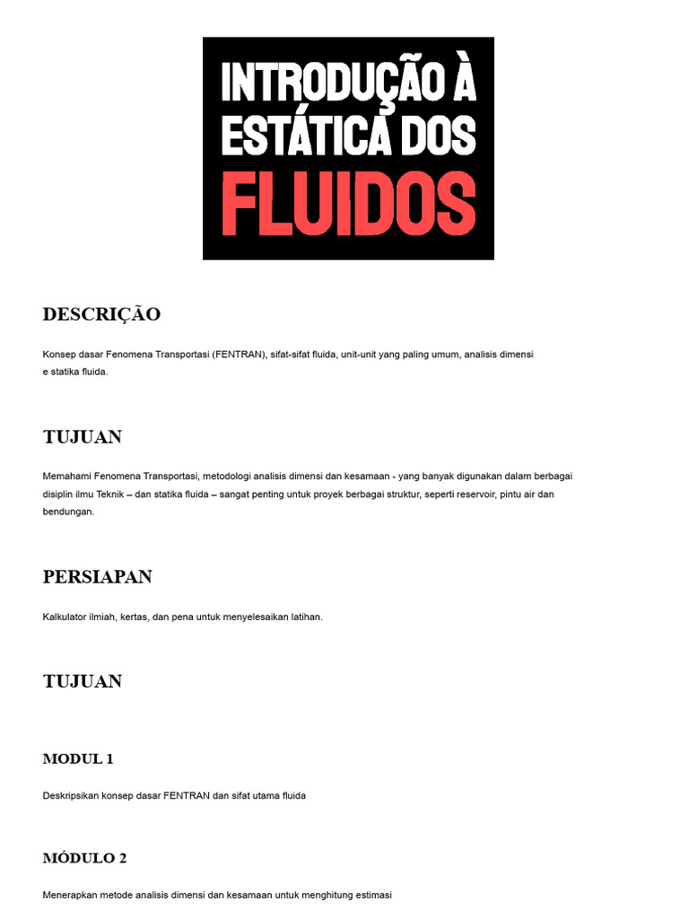 Pengenalan Kepada Statika Fluida | PDF