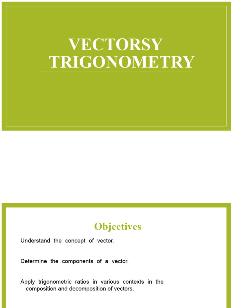 Vectors and Trigonometry | PDF | Euclidean Vector | Cartesian ...