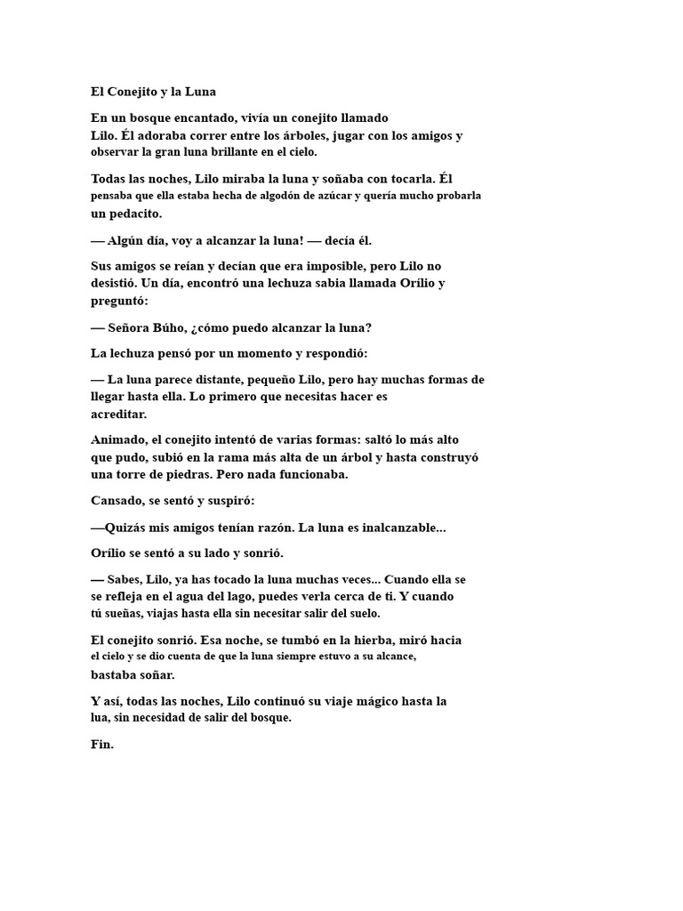El Conejo y La Luna | PDF
