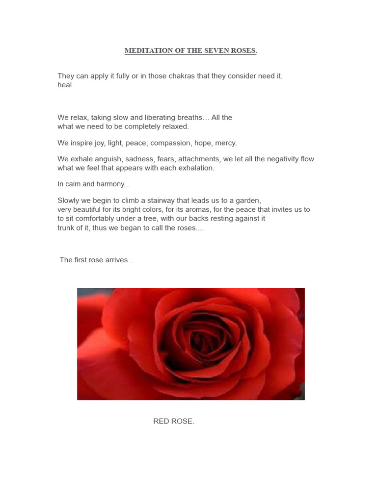 Seven Roses Meditation for Healing | PDF | Love | Divinity