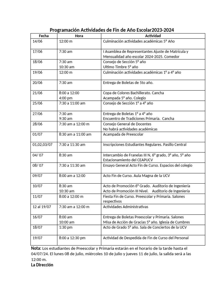 Actividades Fin de Año Escolar 2023-2024 | PDF | Etapas educativas