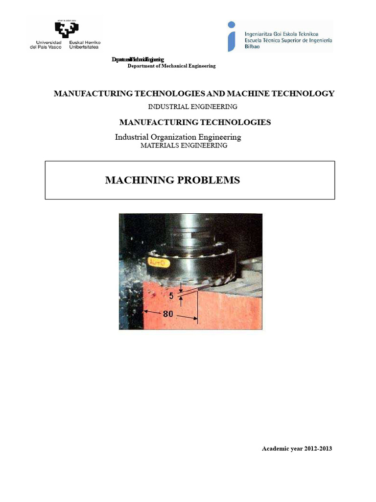 Machining Problems in Mechanical Engineering | PDF | Machining ...
