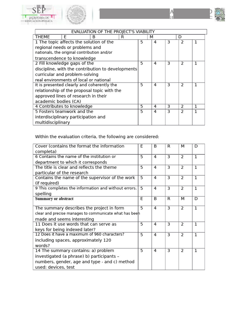 3.Tables Evaluation of the Project Feasibility | PDF | Methodology ...