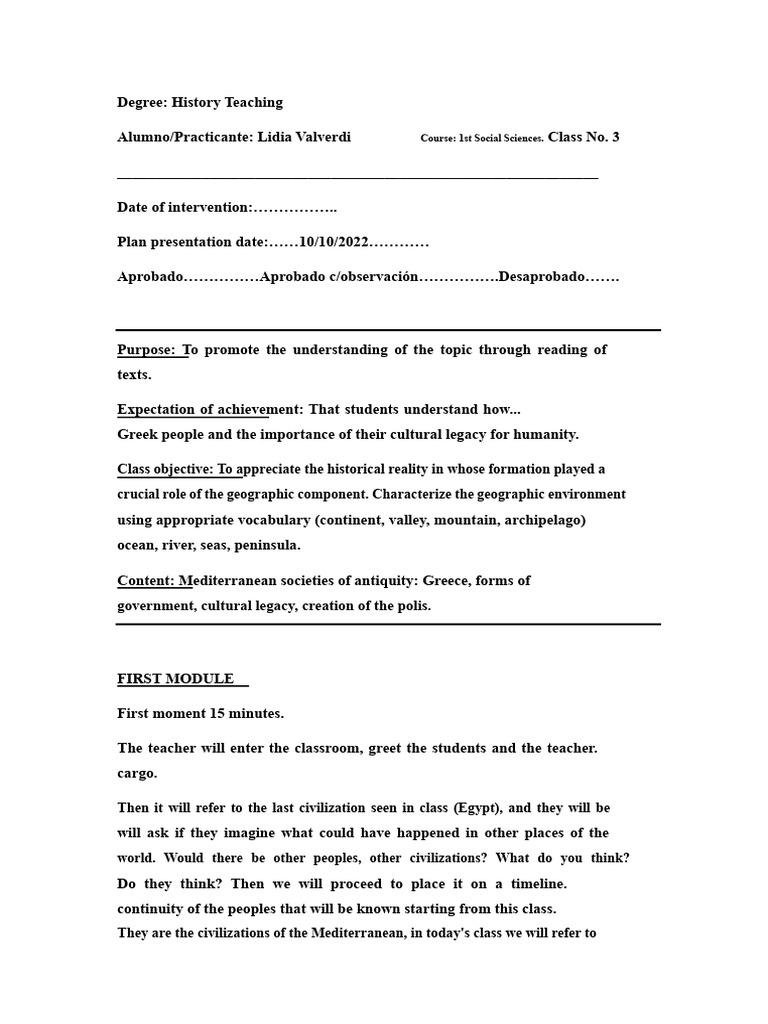 lesson plan Ancient Greece | PDF | Mycenaean Greece | Ancient Greece