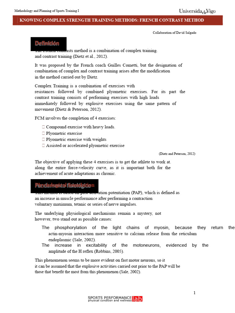 French Contrast Method in Strength Training | PDF | Skeletal Muscle ...