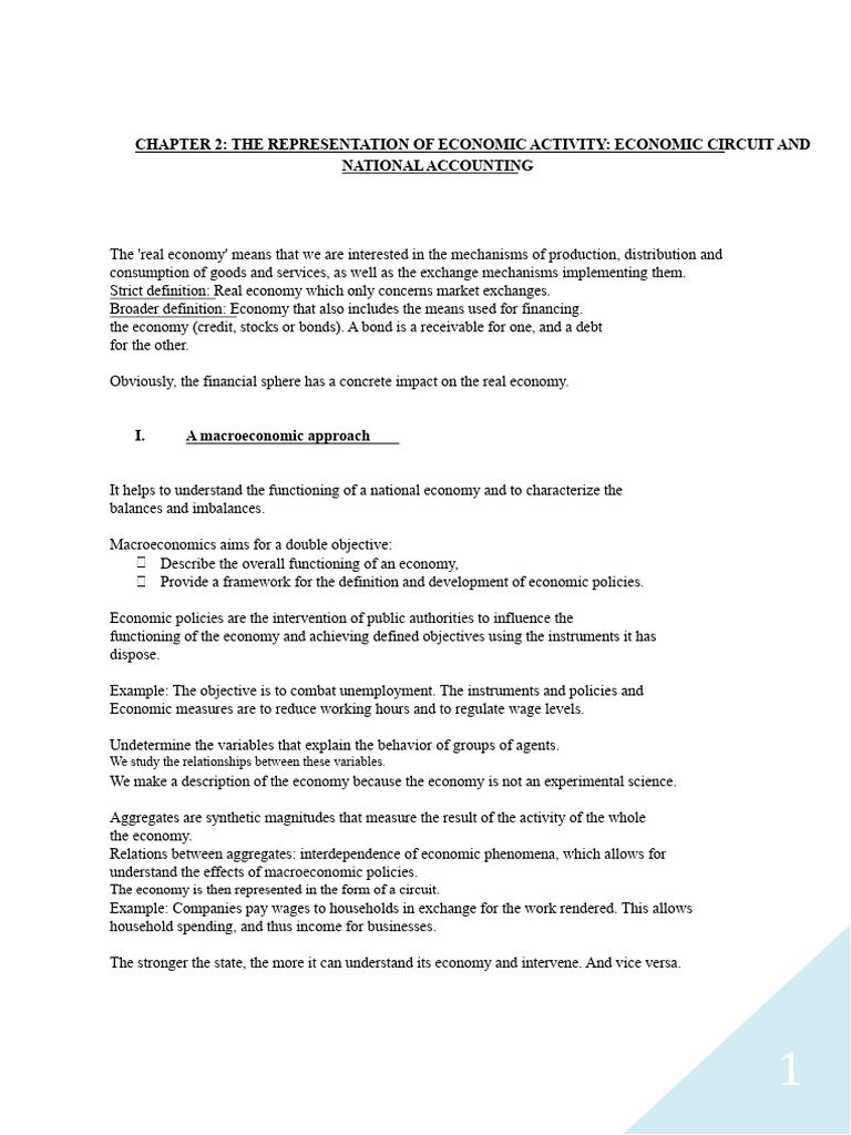 Economic Activity Representation and Accounting | PDF | Capital ...