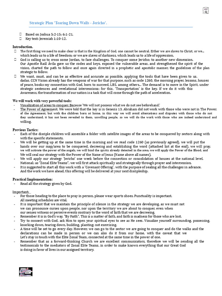 Jericho Strategic Plan | PDF | Glory (Religion) | God