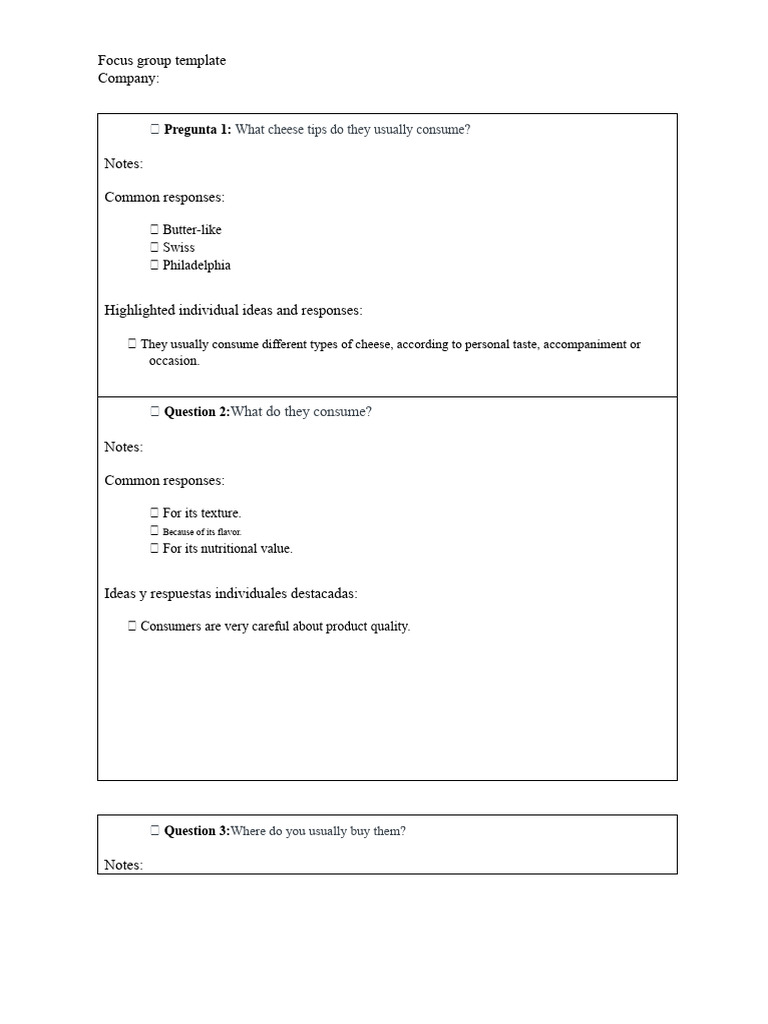 Cheese Consumption Focus Group Insights | PDF | Cheese | Foods