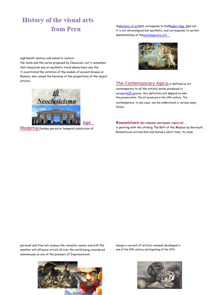 History of Visual Arts in Peru | PDF | Romanticism | Peru
