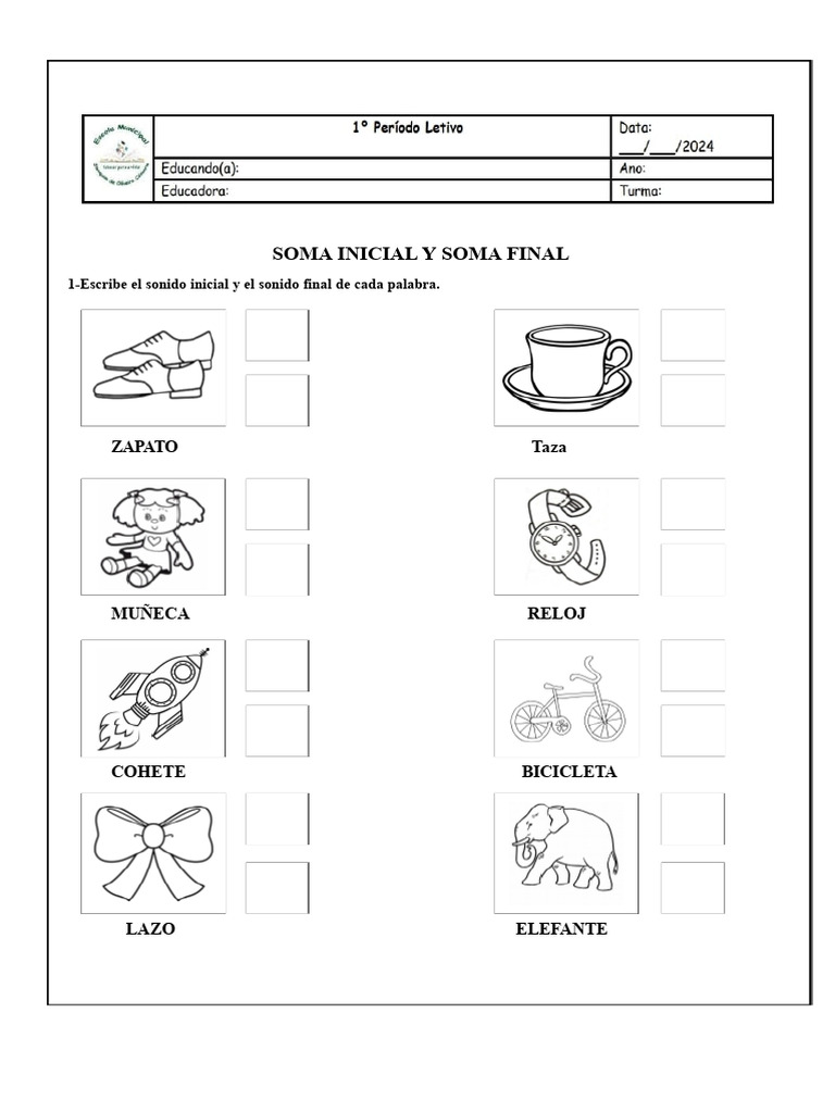 Sonidos Iniciales y Finales de Palabras | PDF