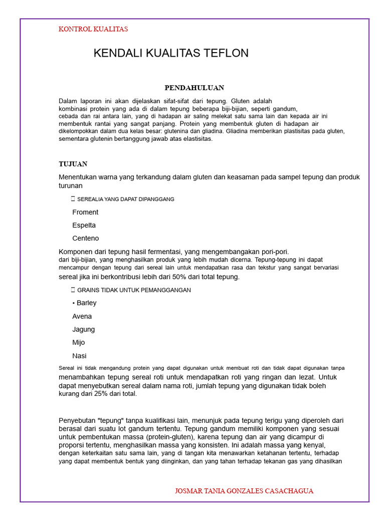 Pengendalian Kualitas Tepung | PDF