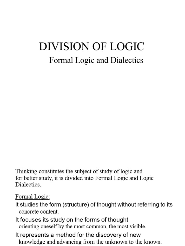14) Division of Logic | PDF