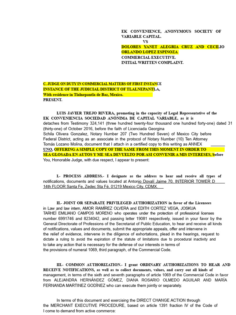 Template For Lawsuits | PDF | Guarantee