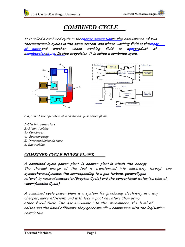 Thermal Machines - Combined Cycle | PDF | Power Station | Boiler