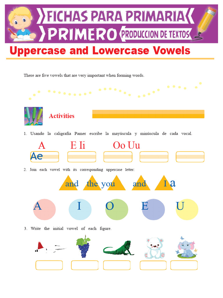 Uppercase and Lowercase Vowel Activities | PDF