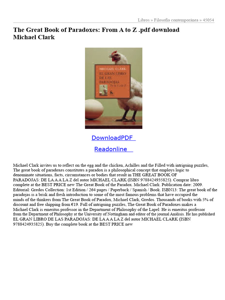 The Great Book of Paradoxes From A To Z | PDF