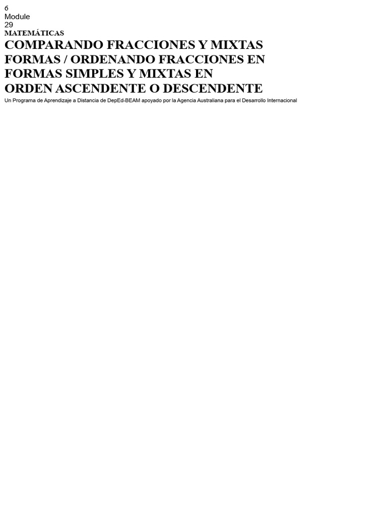 Matemáticas 6 DLP 29 - Comparando Fracciones y Formas Mixtas Ordenando ...