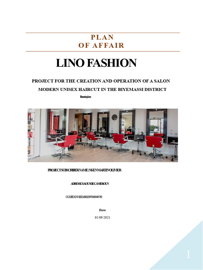 BUSINESS PLAN Converted Salon | PDF | Prices | Hairstyle