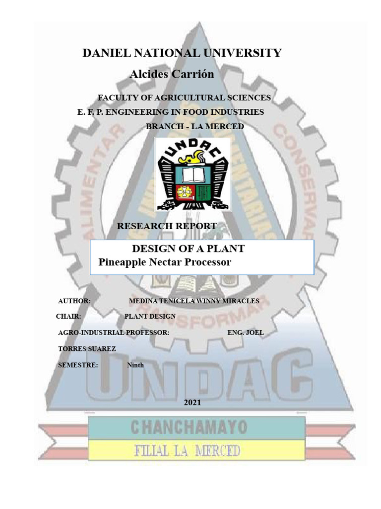 PRELIMINARY NECTAR PLANT DESIGN - MEDINA | PDF | Juice | Diet & Nutrition