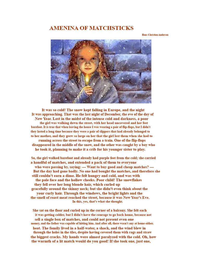 The Little Match Girl - Hans Christian Andersen | PDF
