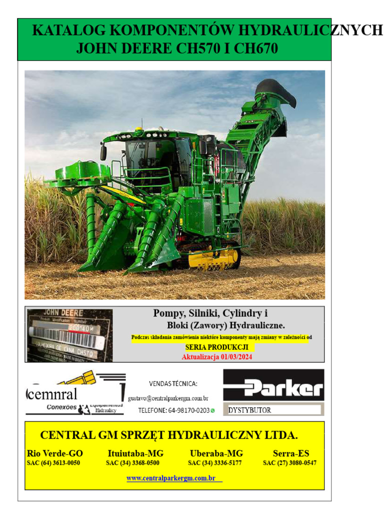 Katalog Central PARKER - Komponenty Hydrauliczne - JOHN DEERE CH570 ...