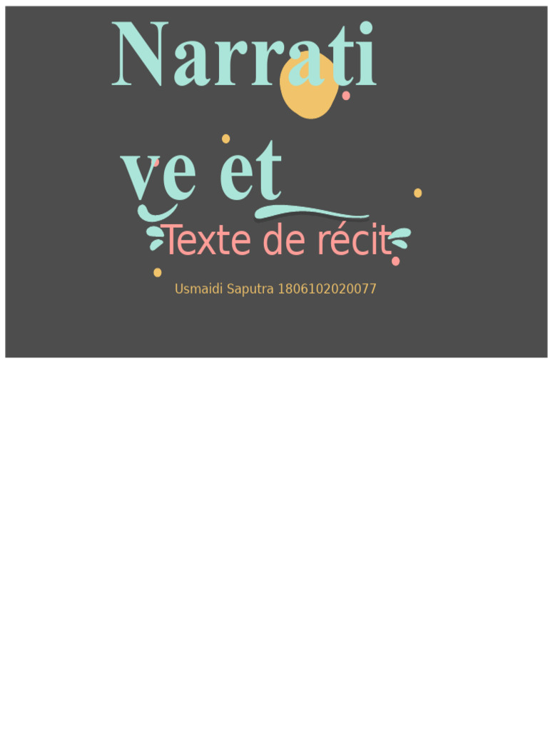 Guide sur le texte narratif et récit | PDF | Récit