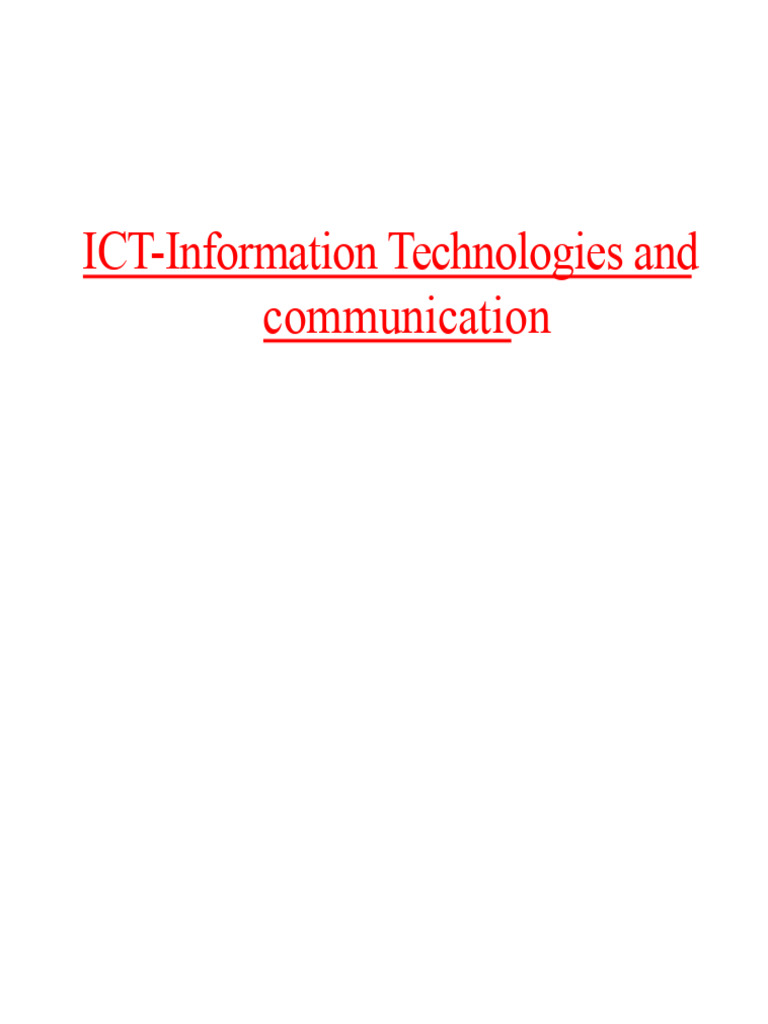 Advantages and Disadvantages of Using ICT | PDF