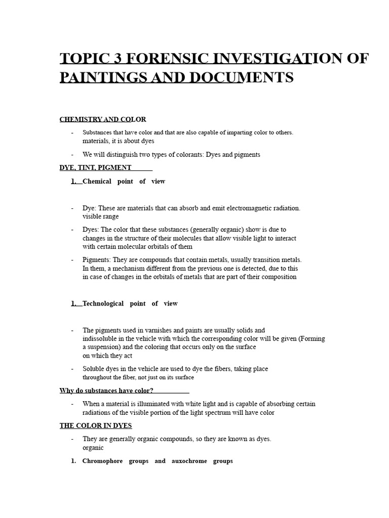 Forensic Analysis of Paints and Inks | PDF | Paint | Dye