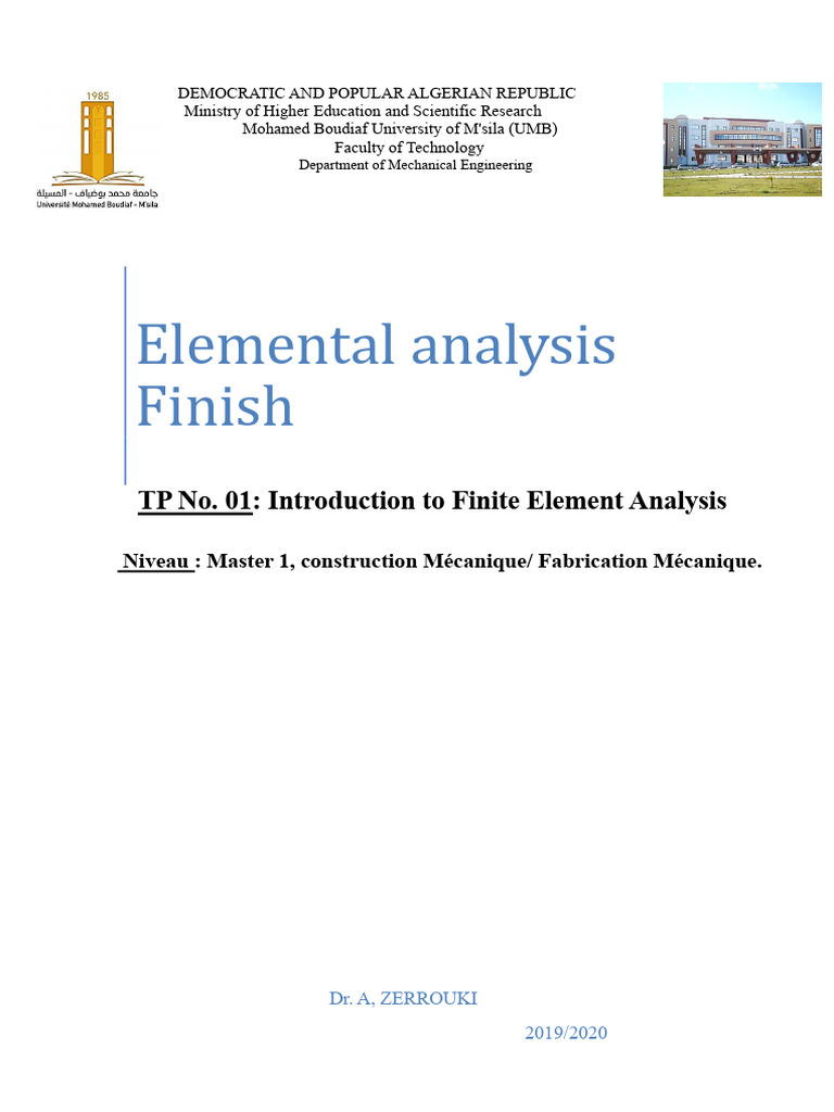 Introduction to Finite Element Analysis | PDF | Finite Element Method ...