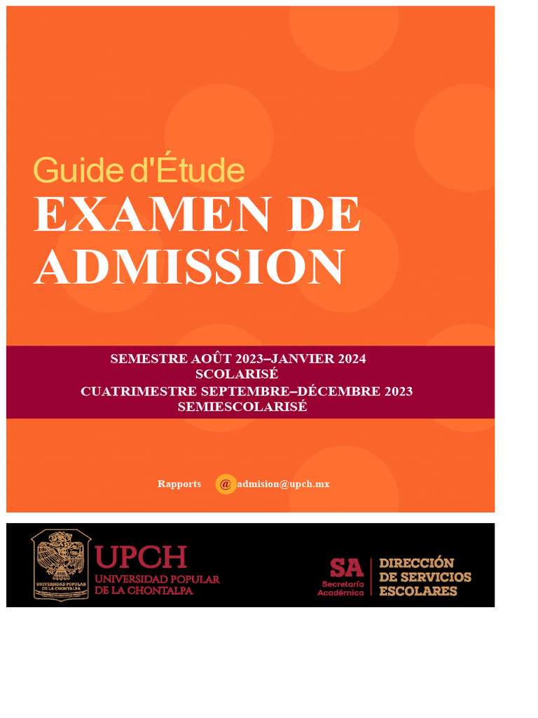 Guide d'Étude pour l'Examen d'Admission | PDF | Fonction ...