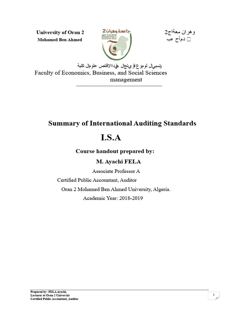 Summary of International Auditing Standards | PDF | Audit | Internal ...