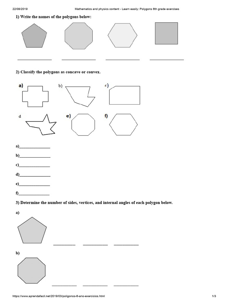 422785576 Mathematics and Physics Content Easy Learning Polygons 6th ...