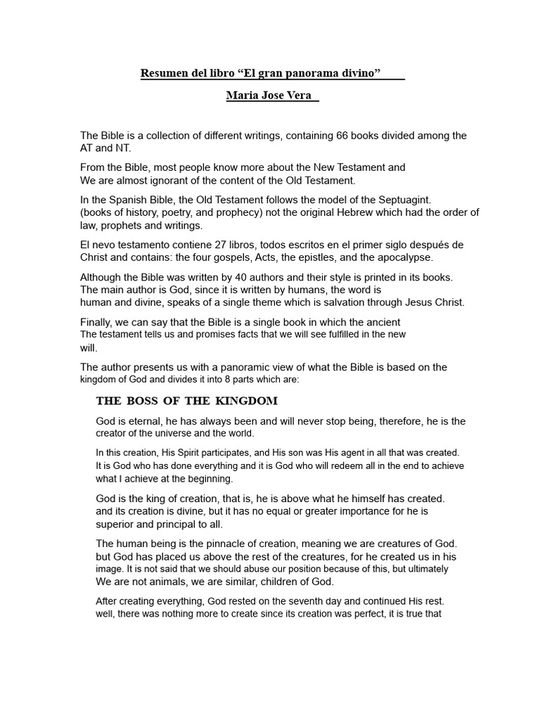 Summary of the book THE GREAT DIVINE PANORAMA PART 1.docx | PDF ...