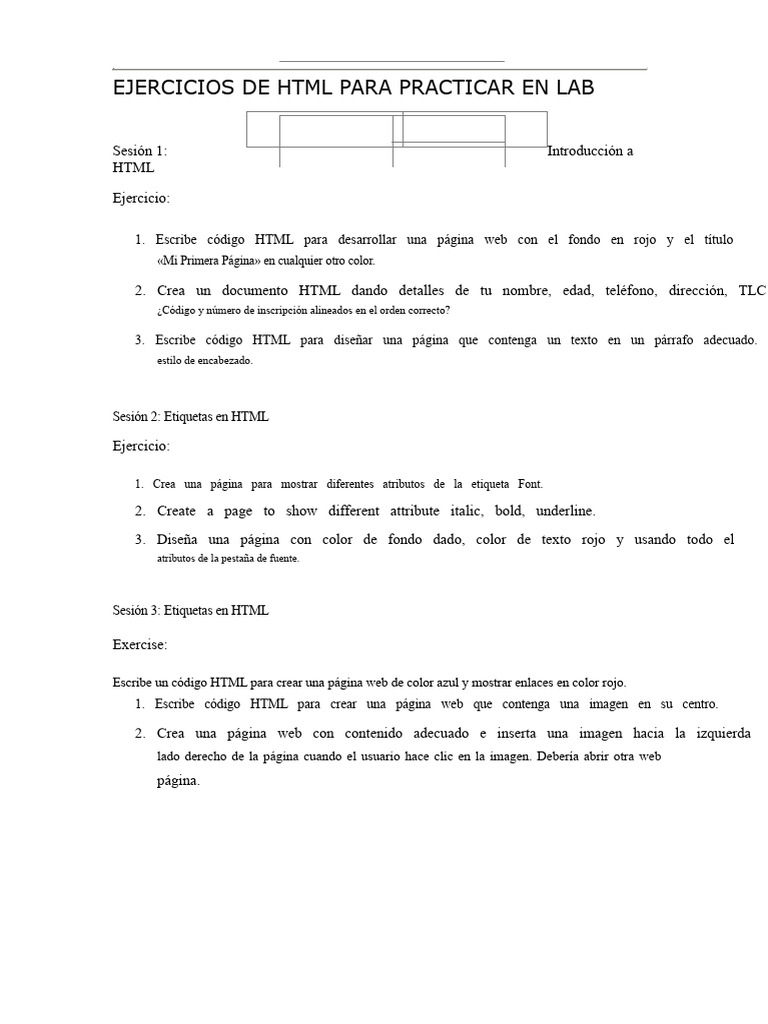 Ejercicios Prácticos de HTML | PDF | HTML | Red mundial